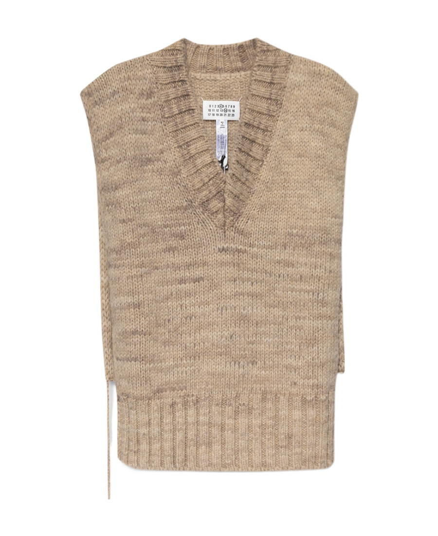 MAISON MARGIELA Maison Margiela V-Neck Ribbed Knitted Vest